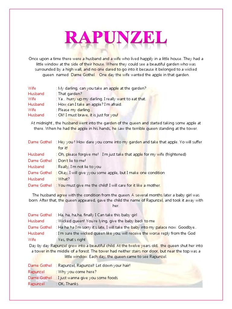 Rapunzel: A Short Drama Script | PDF | Rapunzel