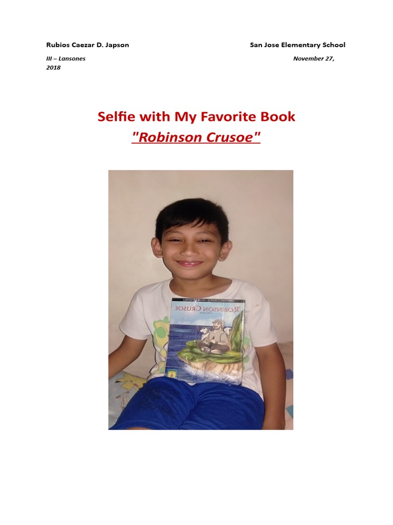 Selfie With My Favorite Book: "Robinson Crusoe" | PDF