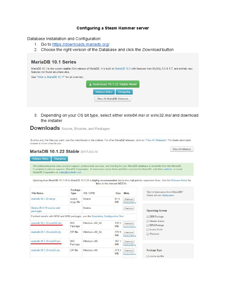 Database Installation and Configuration: 1. Go To 2. Choose The Right ...