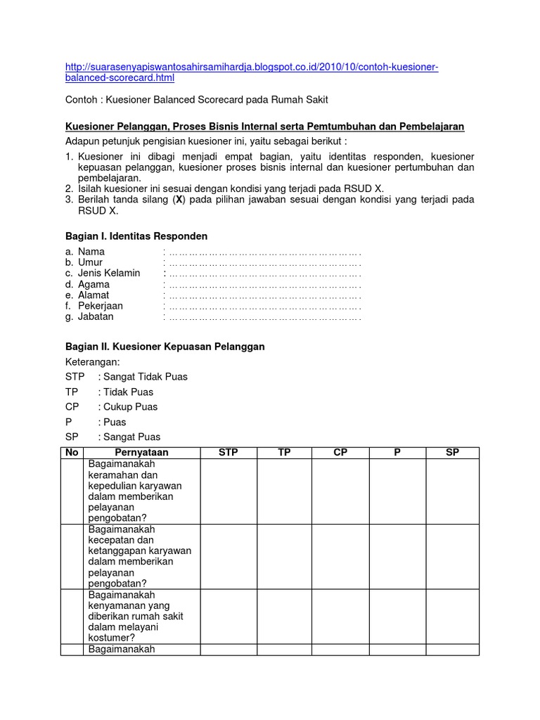 Contoh Kues BSC Rs | PDF