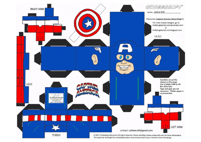 Captain America Papercraft Toy Paper Craft | PDF