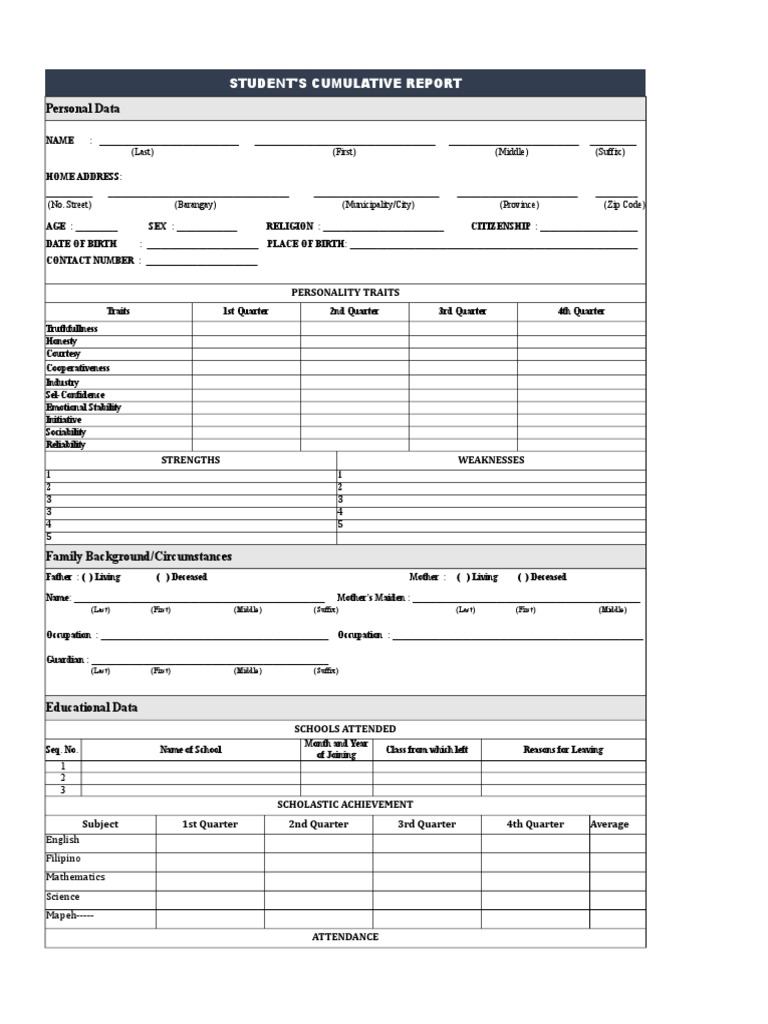 Cumulative Report | PDF | Psychological Concepts | Behavioural Sciences