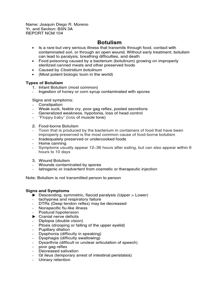 Types of Botulism | PDF | Botulinum Toxin | Medical Specialties