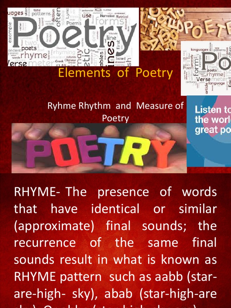 Elements of Poetry | PDF | Rhyme | Syllable