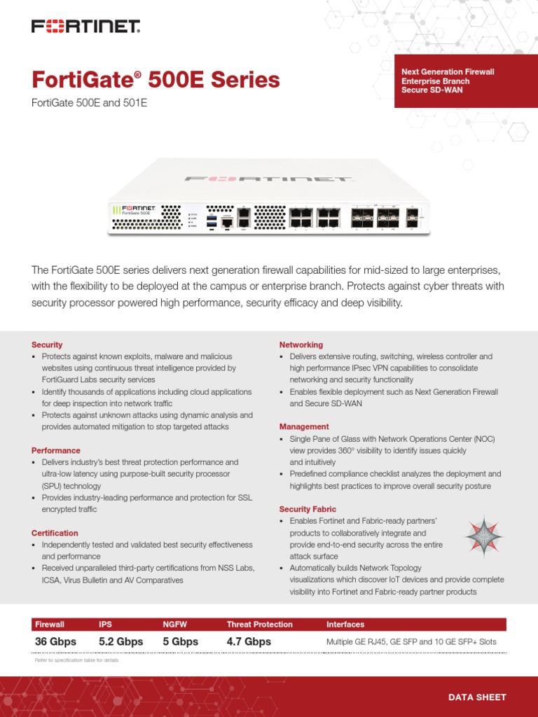 FortiGate - 500e.pdf Fortinet | Download Free PDF | Computer Network | Transport Layer Security