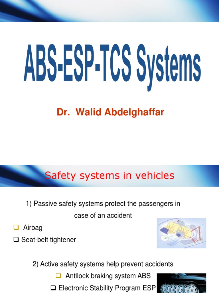 Week 5 ABS ESP TCS Systems | PDF | Anti Lock Braking System | Brake