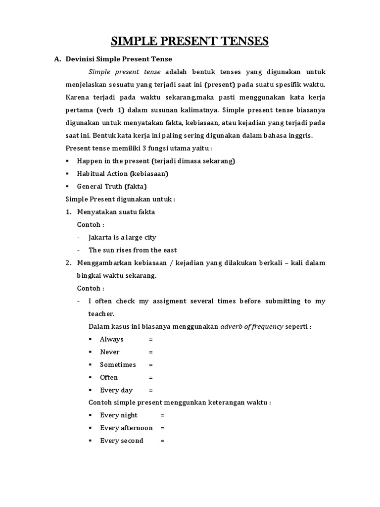 Simple Present Tenses Explained | PDF