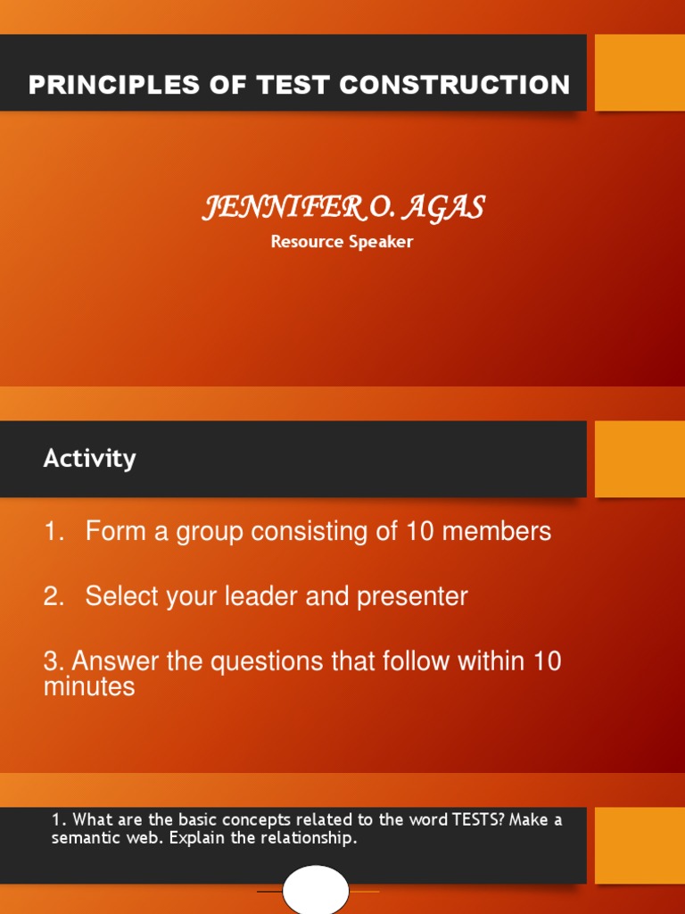 Principles of Test Construction - PPTX Jen | PDF