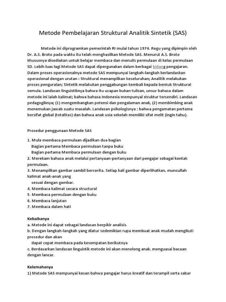 Metode SAS | PDF