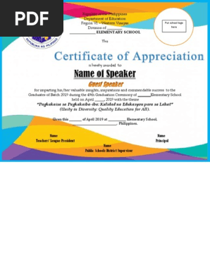 Certificate Of Appreciation Wording For Guest Speakers