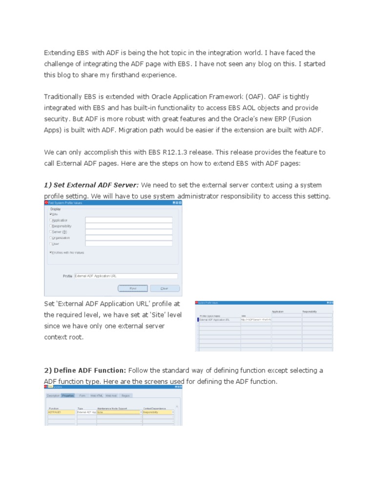 ADF EBS Integration | Download Free PDF | Digital Technology | Areas Of Computer Science