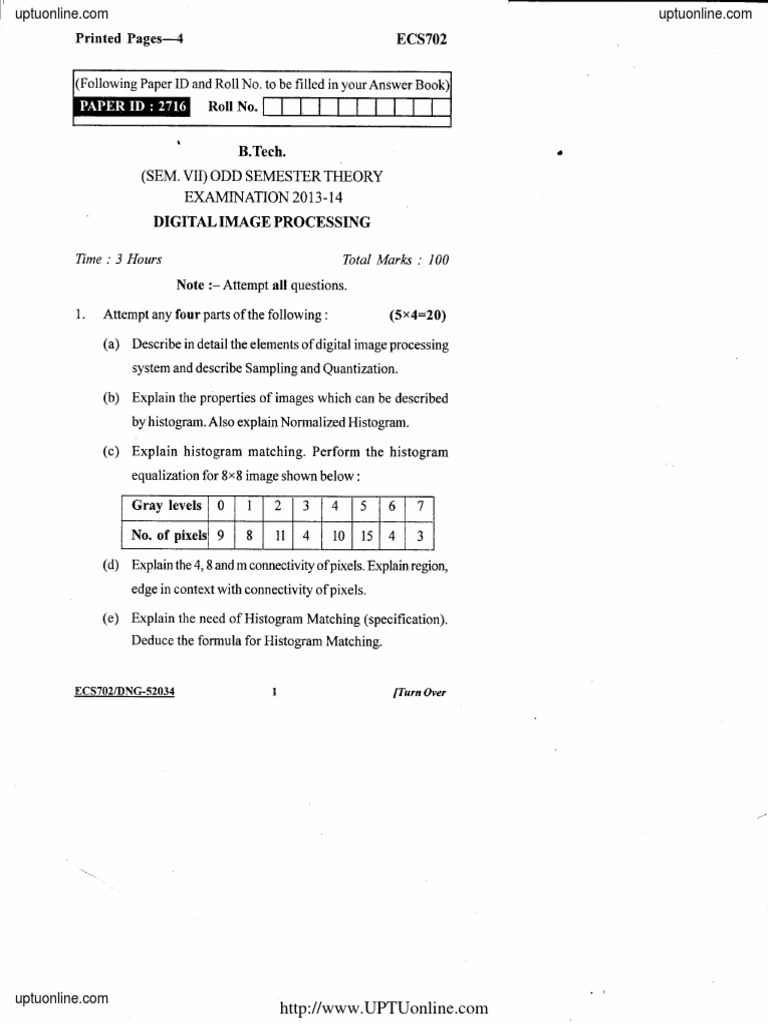 Digital Image Processing Exam Guide | PDF | Filter (Signal Processing ...