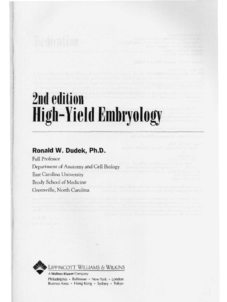 (Ronald W. Dudek) High-Yield Embryology 2nd (B-Ok - Xyz) PDF | PDF ...
