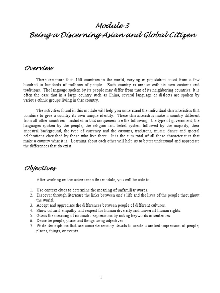Understanding Global Citizenship and Culture | PDF | Proofreading ...