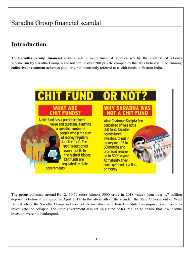 Saradha Scam: A Ponzi Scheme Unveiled | PDF | Investing | Economies