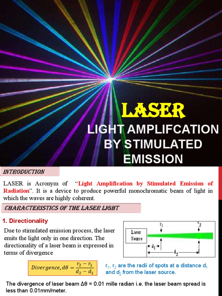 Light Amplifcation by Stimulated Emission: Laser | PDF | Laser | Laser ...