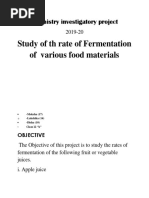 To Compare The Rate of Fermentation of Fruits and Vegetable Juices Are ...