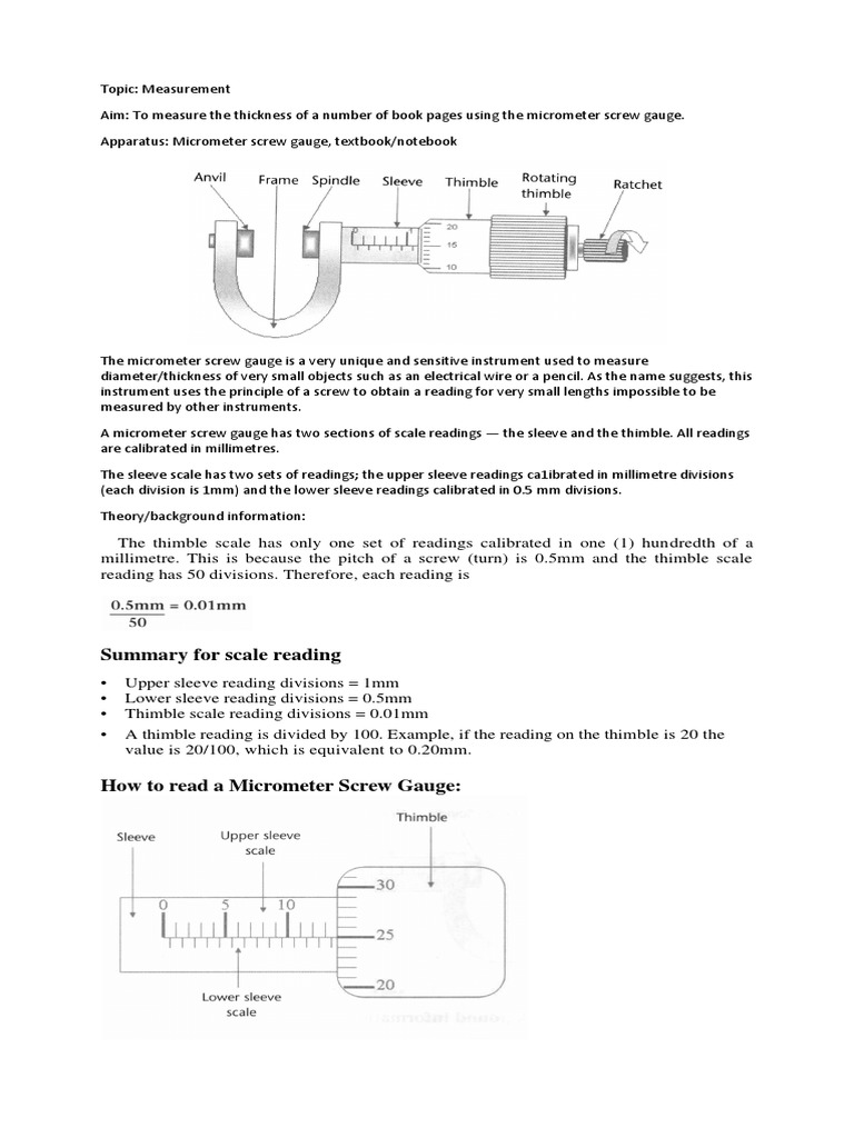 MICROMETER SCREW GAUGE (From Vaio-Pc) | PDF | Teaching Mathematics | Nature