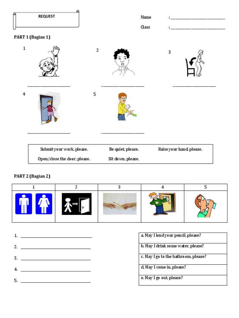 Request Worksheet For Elementary Students | PDF