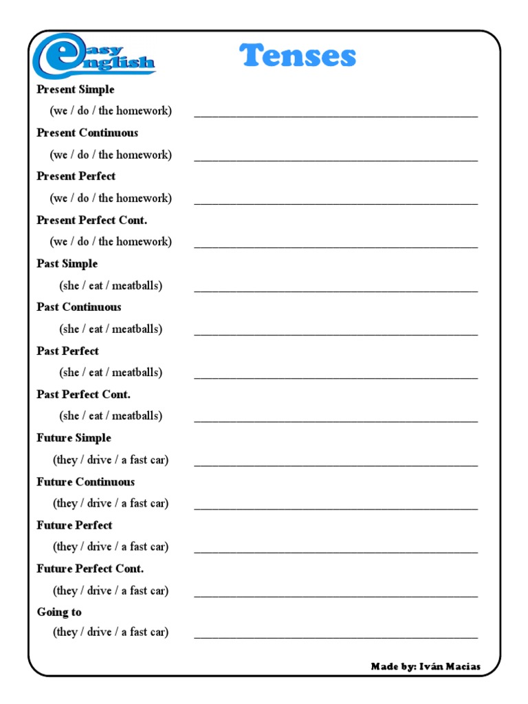 English Tense Practice Worksheet | PDF | Career & Growth