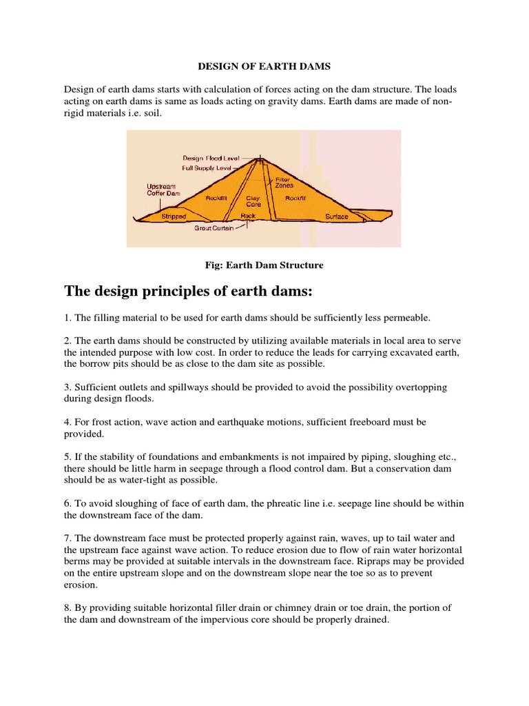 The design principles of earth dams | Dam | Soil Mechanics
