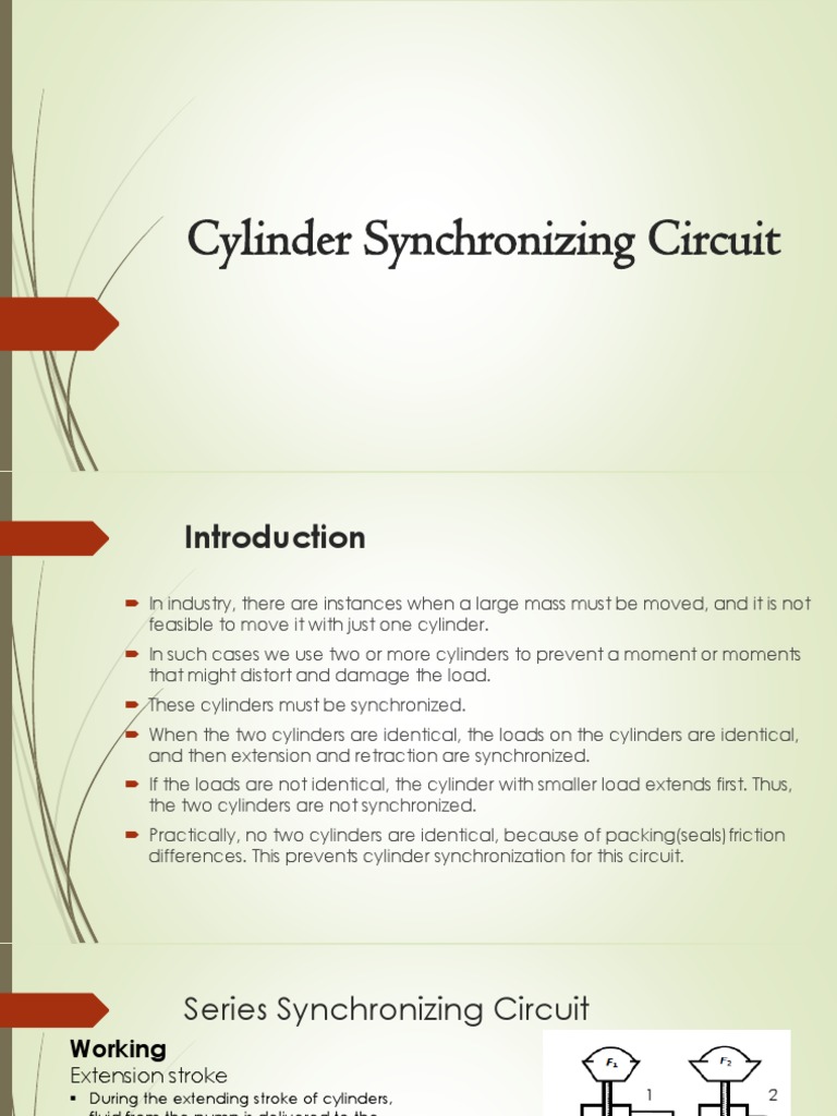 Cylinder Synchronizing Circuit | Download Free PDF | Pump | Mechanical ...