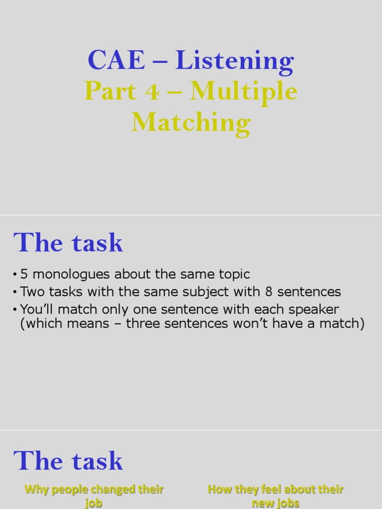 CAE - Listening - Part 4 Tips | PDF