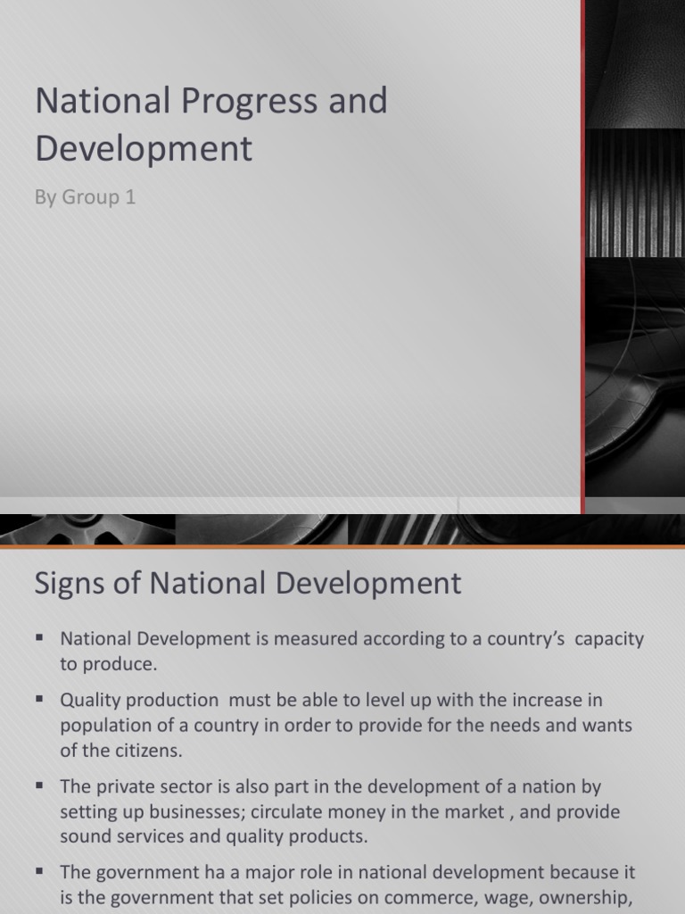 National Progress and Develoment | PDF | Factors Of Production ...