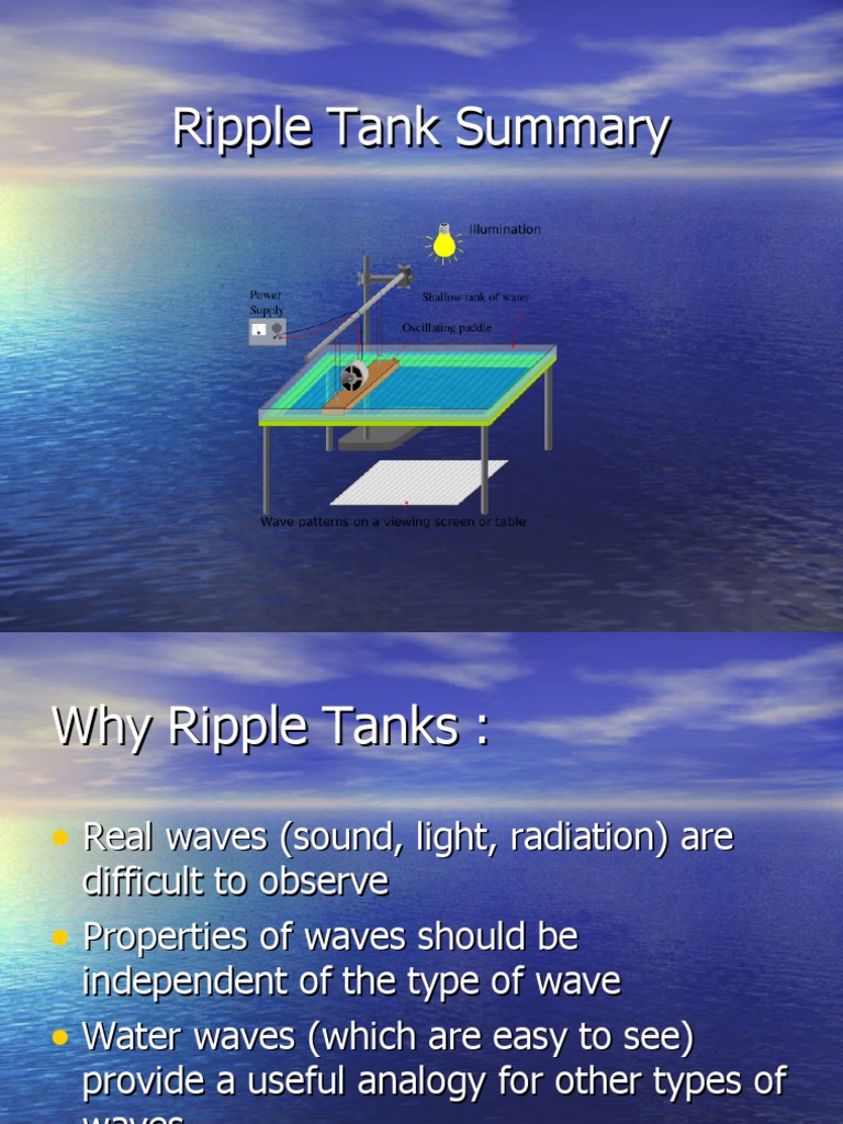Ripple Tank Summary | PDF | Wavelength | Waves