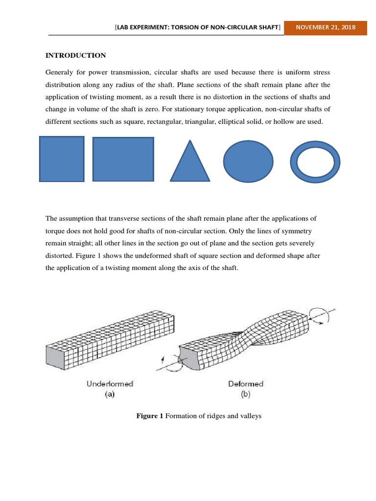 Sem 3 - Lab Torsion of Non-Circular Shaft | PDF | Fracture | Deformation (Engineering)