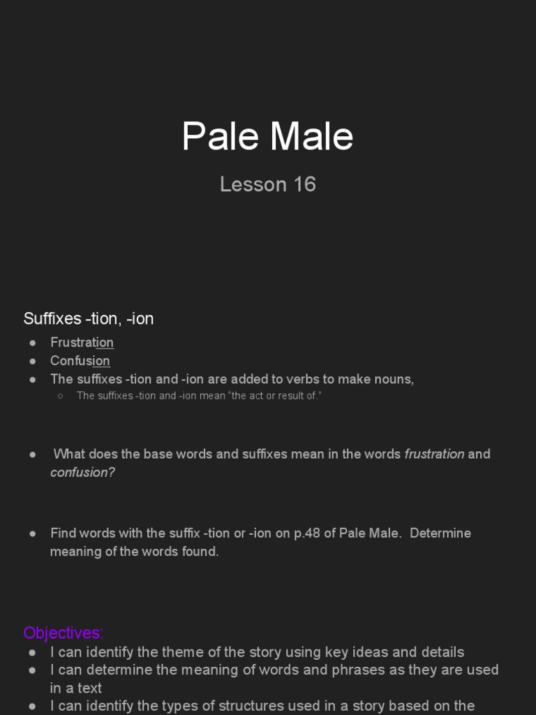 Pale Male Lesson Slideshow | PDF | Phrase | Word