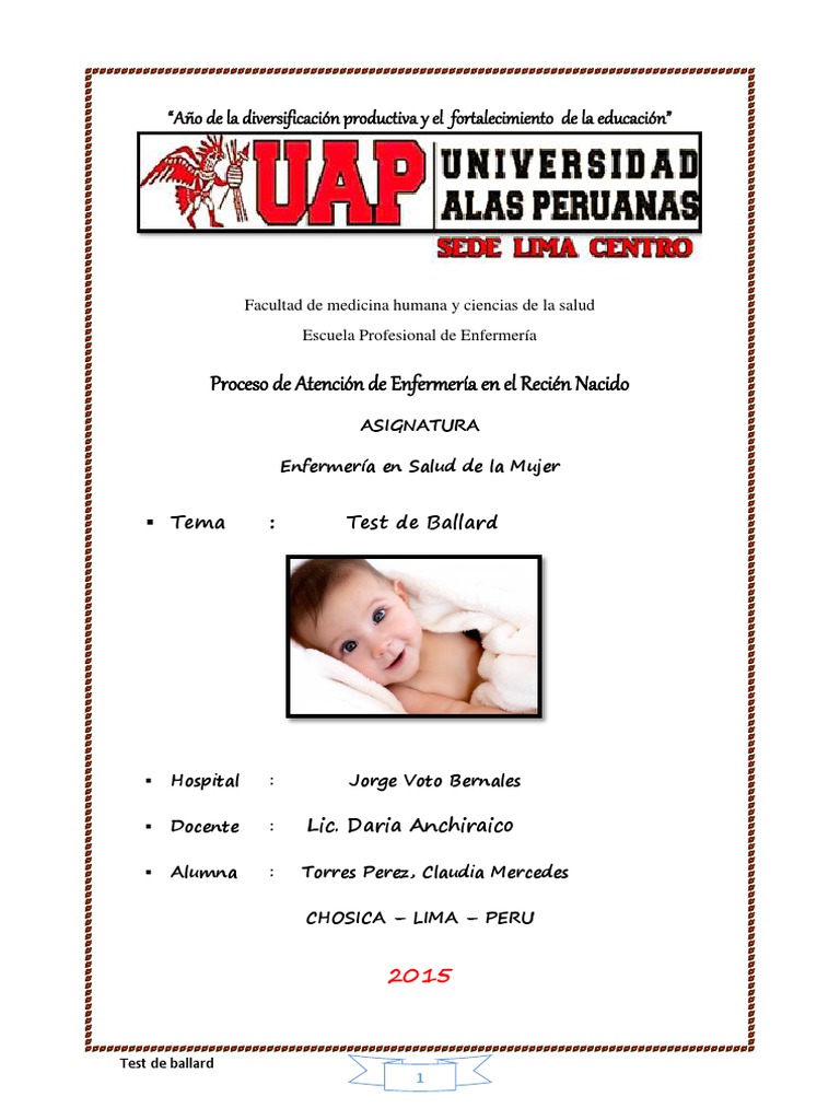 Test de Ballard en Neonatología | PDF | Especialidades Medicas | Salud ...