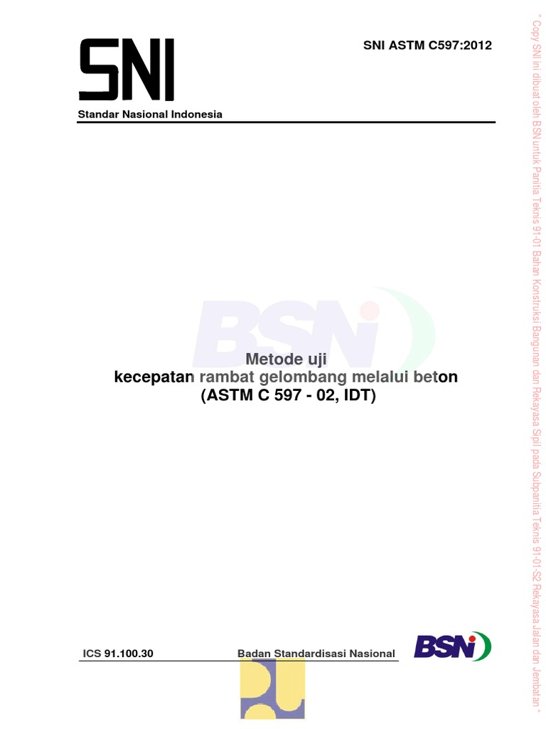 Sni Astm c597-2012 PDF | PDF