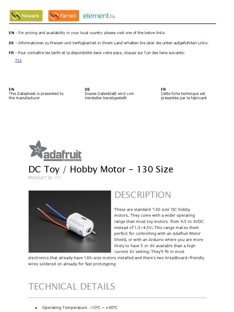 130 DC Motor | PDF | Electrical Engineering | Manufactured Goods