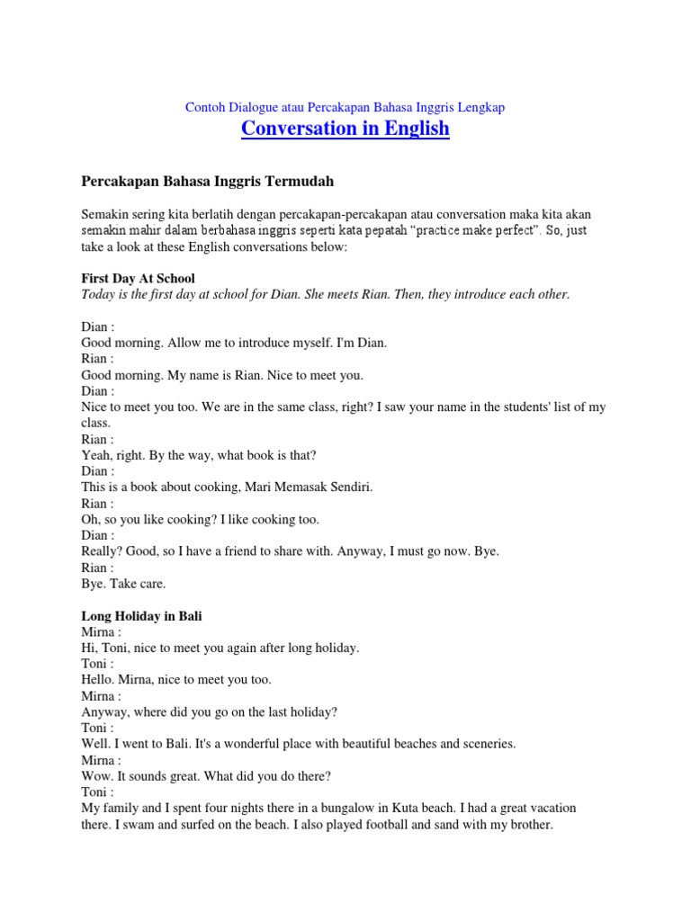 Conversations in English: Examples of Dialogues for Practicing English ...