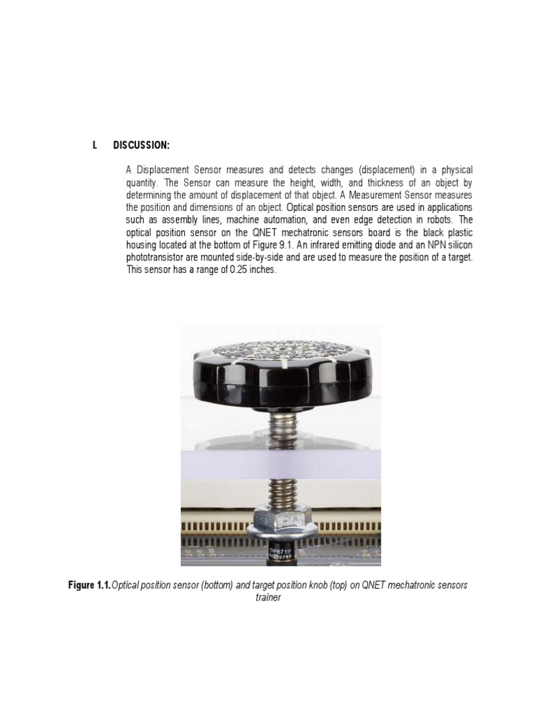 Experiment 1 - OPTICAL POSITION REVISED | Download Free PDF | Sensor ...