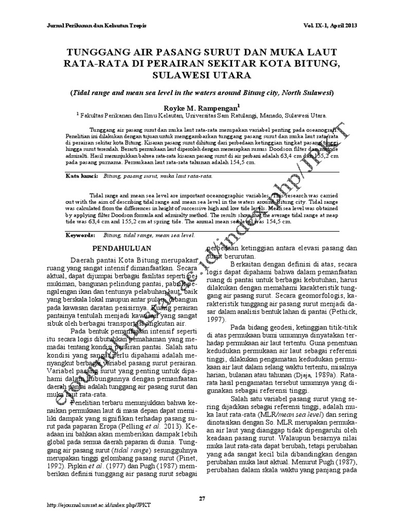 Suyarso (1989) Penggunaan Filter Doodson | PDF