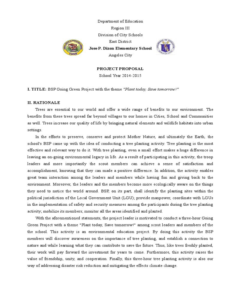 BSP Going Green Tree Planting Project | PDF | Environmentalism ...