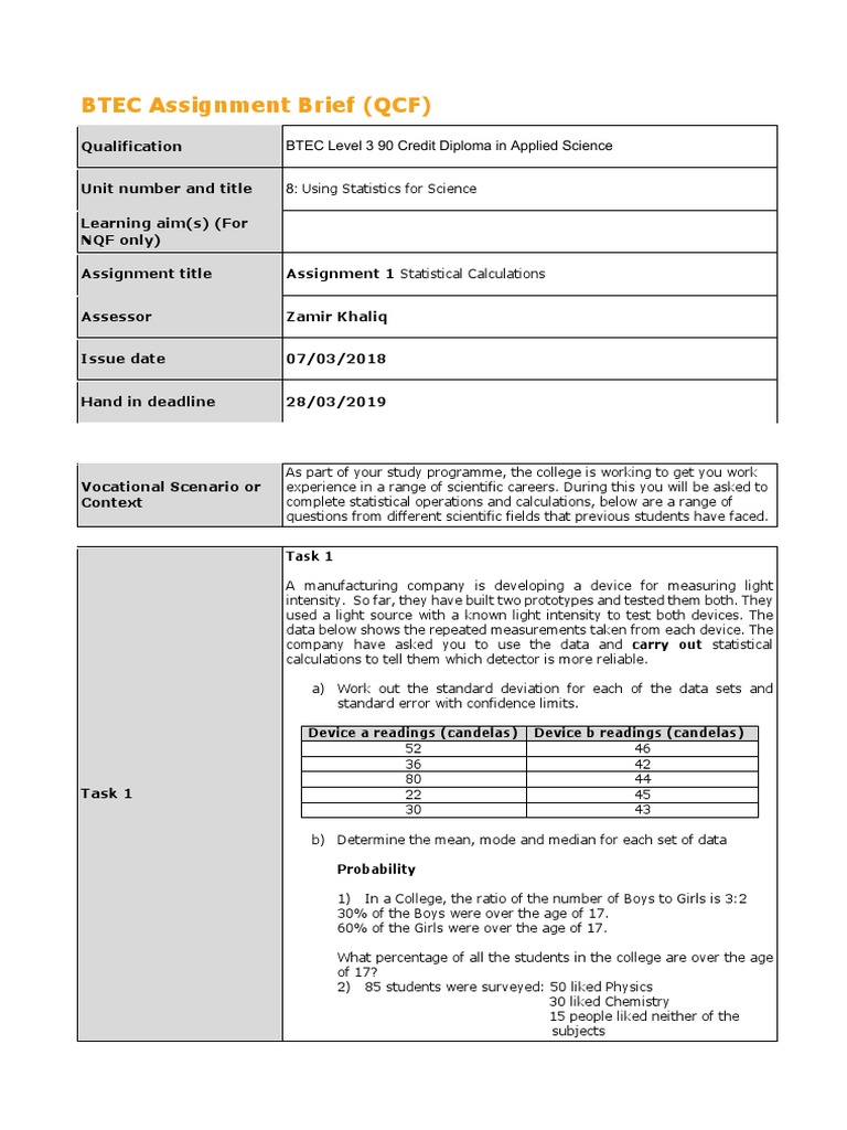 BTEC Assignment Brief (QCF) | PDF | Dominance (Genetics) | Allele