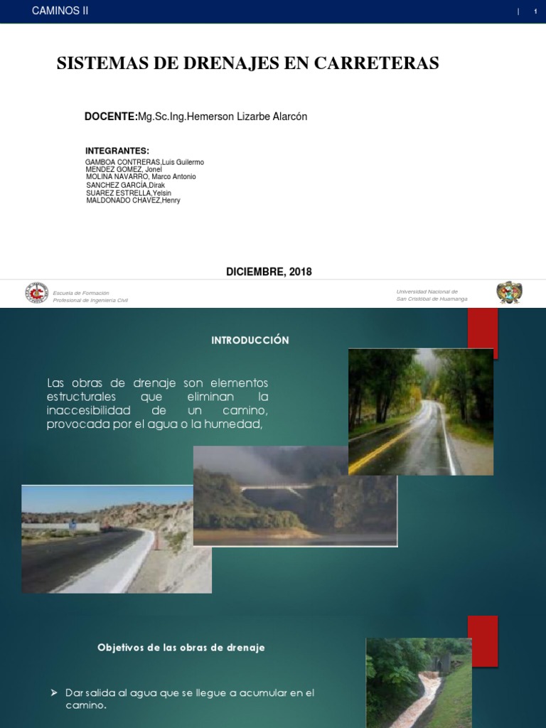 Sistemas de Drenajes en Carreteras | PDF | Descarga (hidrología) | Canal