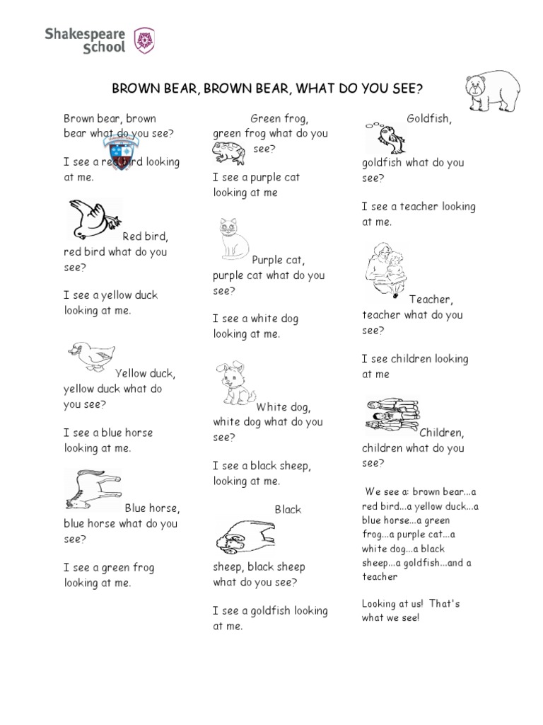 Brown Bear, Brown Bear, What Do You See? | PDF