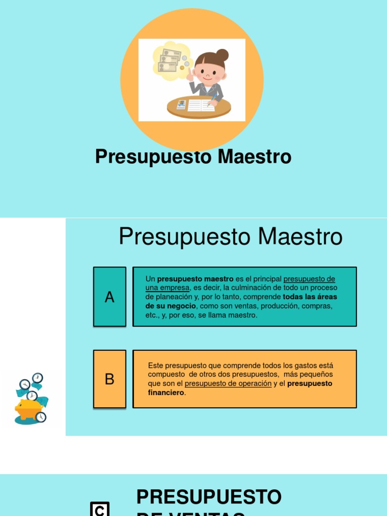 Diapositiva Presupuestos Maestro | PDF | Presupuesto | Economias