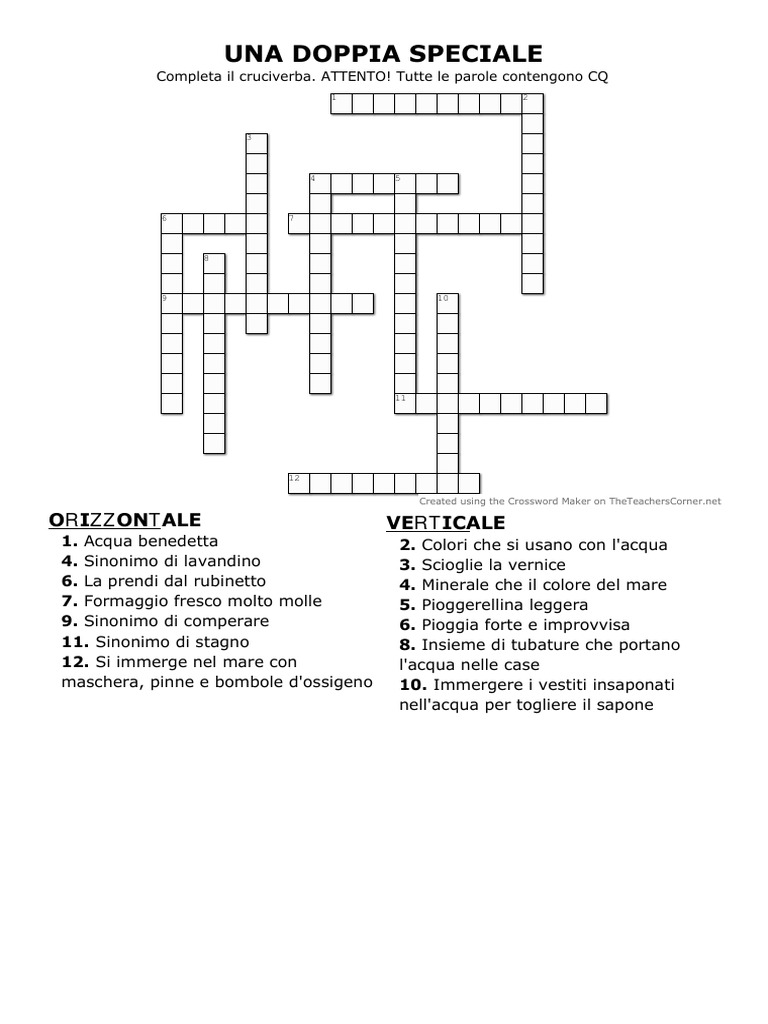 Cruciverba Di Parole Con CQ | PDF