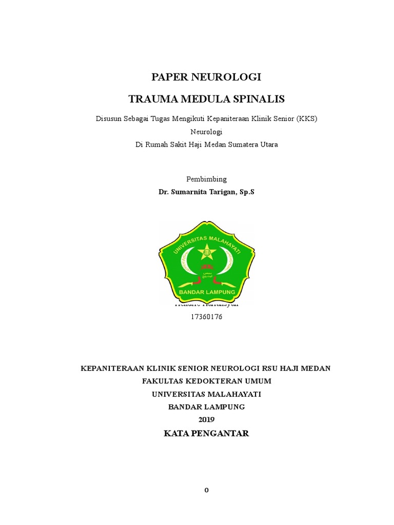 Trauma Medula Spinalis | PDF