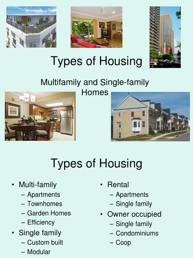 Types of Housing: Multifamily and Single-Family Homes | PDF | Apartment ...