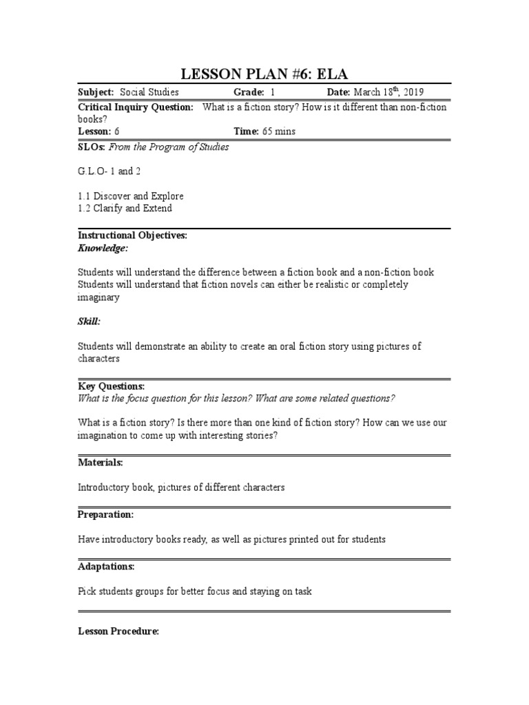 Grade 1 Ela Lesson 6 | PDF | Change | Behavior Modification