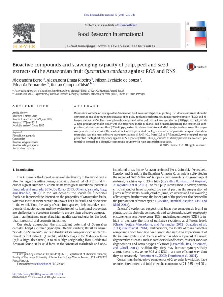 Food Research International | PDF | Electrospray Ionization | High ...