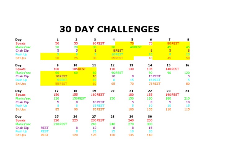 30 Day Workout | PDF