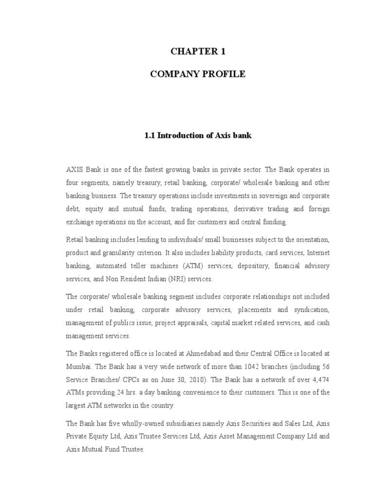 Organisation Structure of Axis Bank | PDF | Deposit Account | Banks
