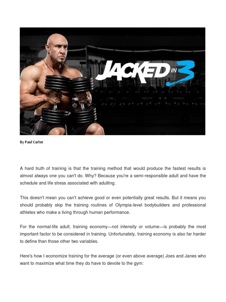 Paul Carter - Jacked in 3 PDF | PDF | Determinants Of Health ...